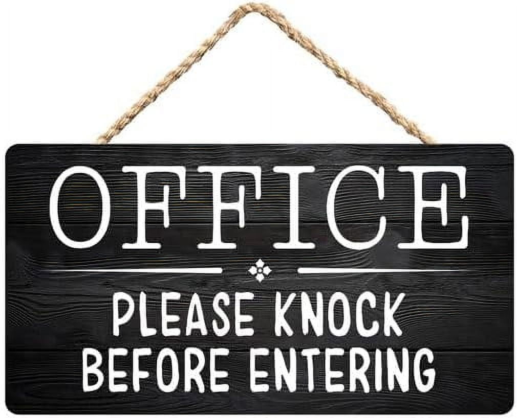 Zomyto Office Sign,Please Knock Before Entering Rustic Wooden Hanging ...