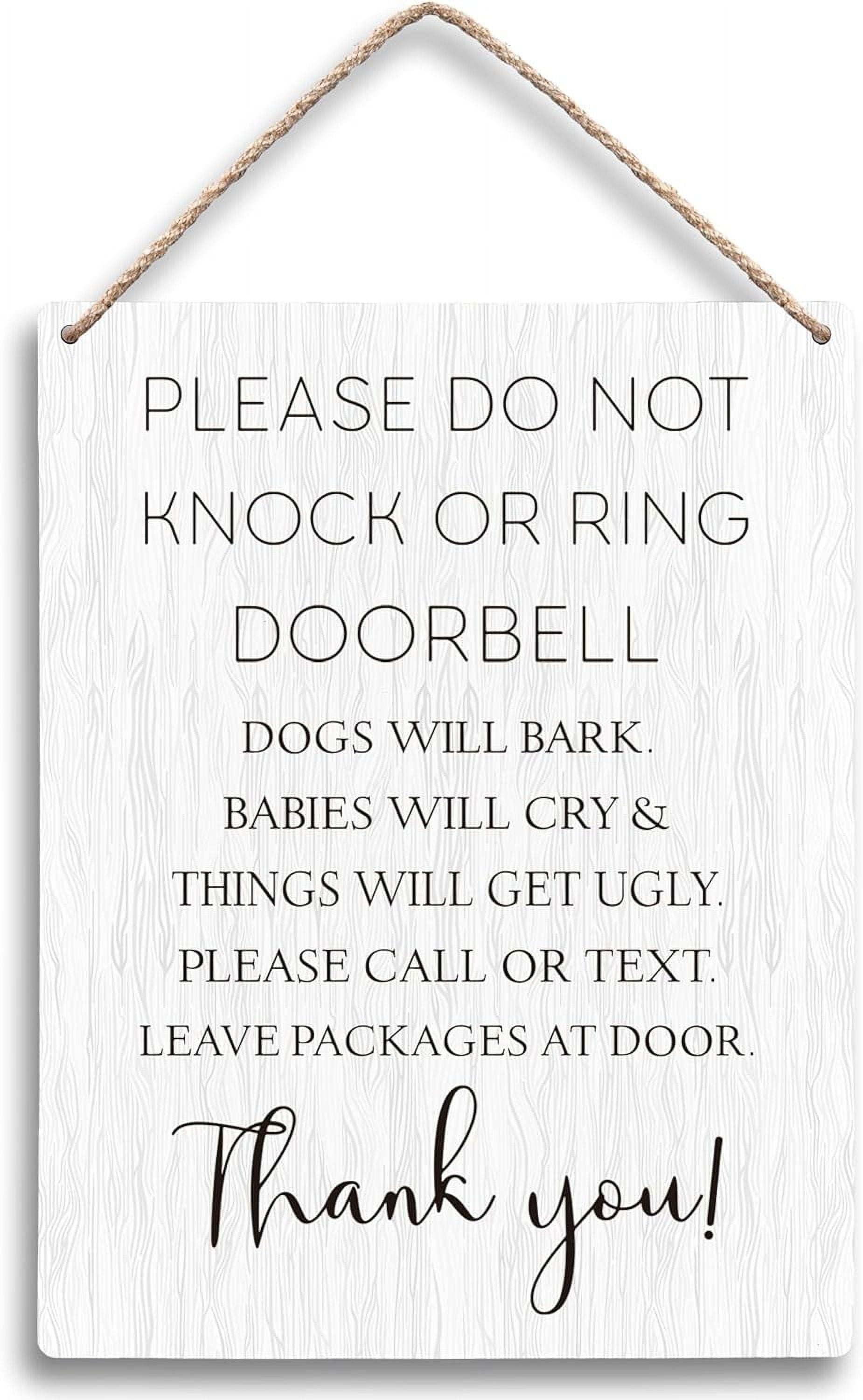 Zomyto Please Do Not Knock or Ring Doorbell Hanging Wooden Signs 8x10 ...