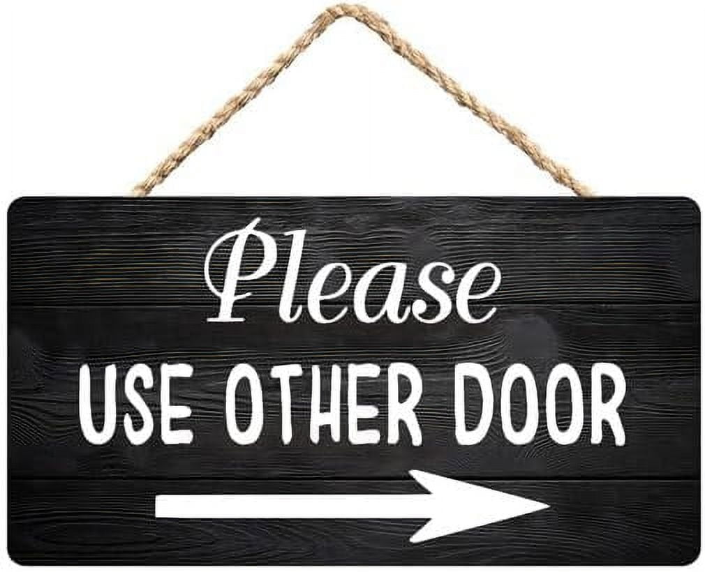Zomyto Please Use Other Door Rustic Wooden Hanging Sign 12X6 In Door ...