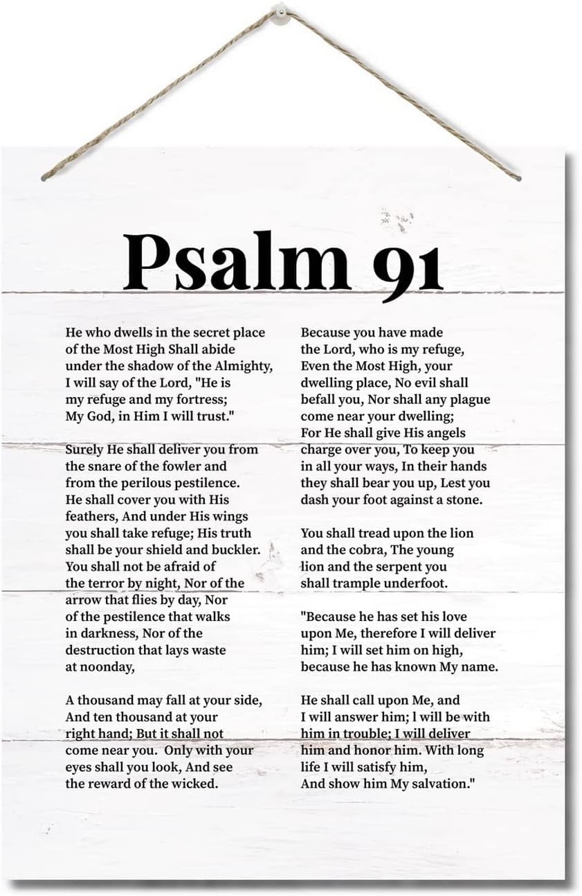 Zomyto Psalms 91 Christian Inspirational Quote Decor Sign, Spiritual ...