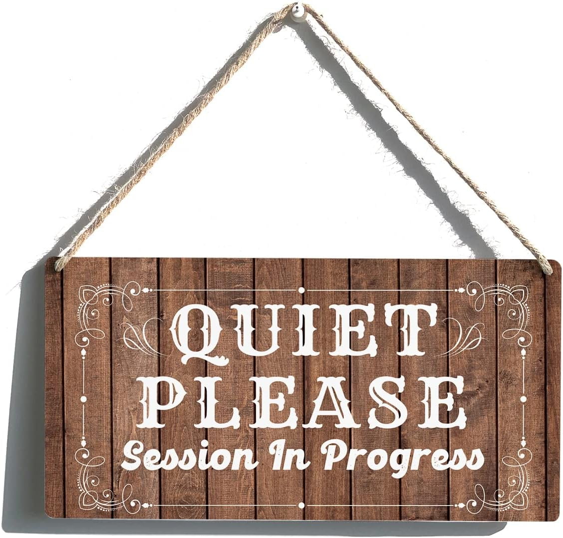 Zomyto Quiet Please Session in Progress Sign Funny Farmhouse Wooden ...