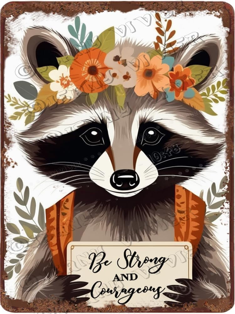 Zomyto Raccoon with Inspiring Positive Quotes Creative Tin Sign 12x16 ...