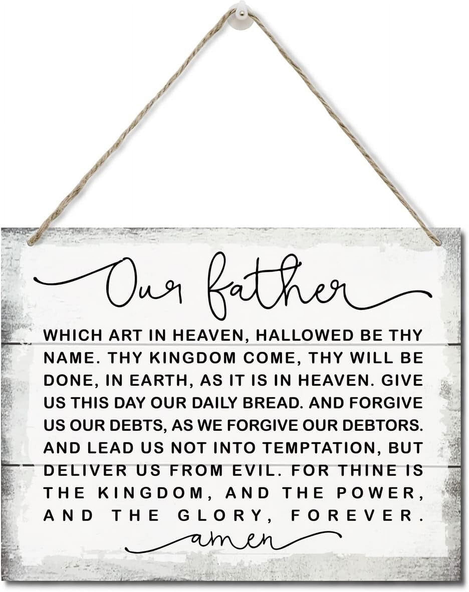 Zomyto Religious Inspirational Sign, Our Father Lord's Prayer, Wood ...