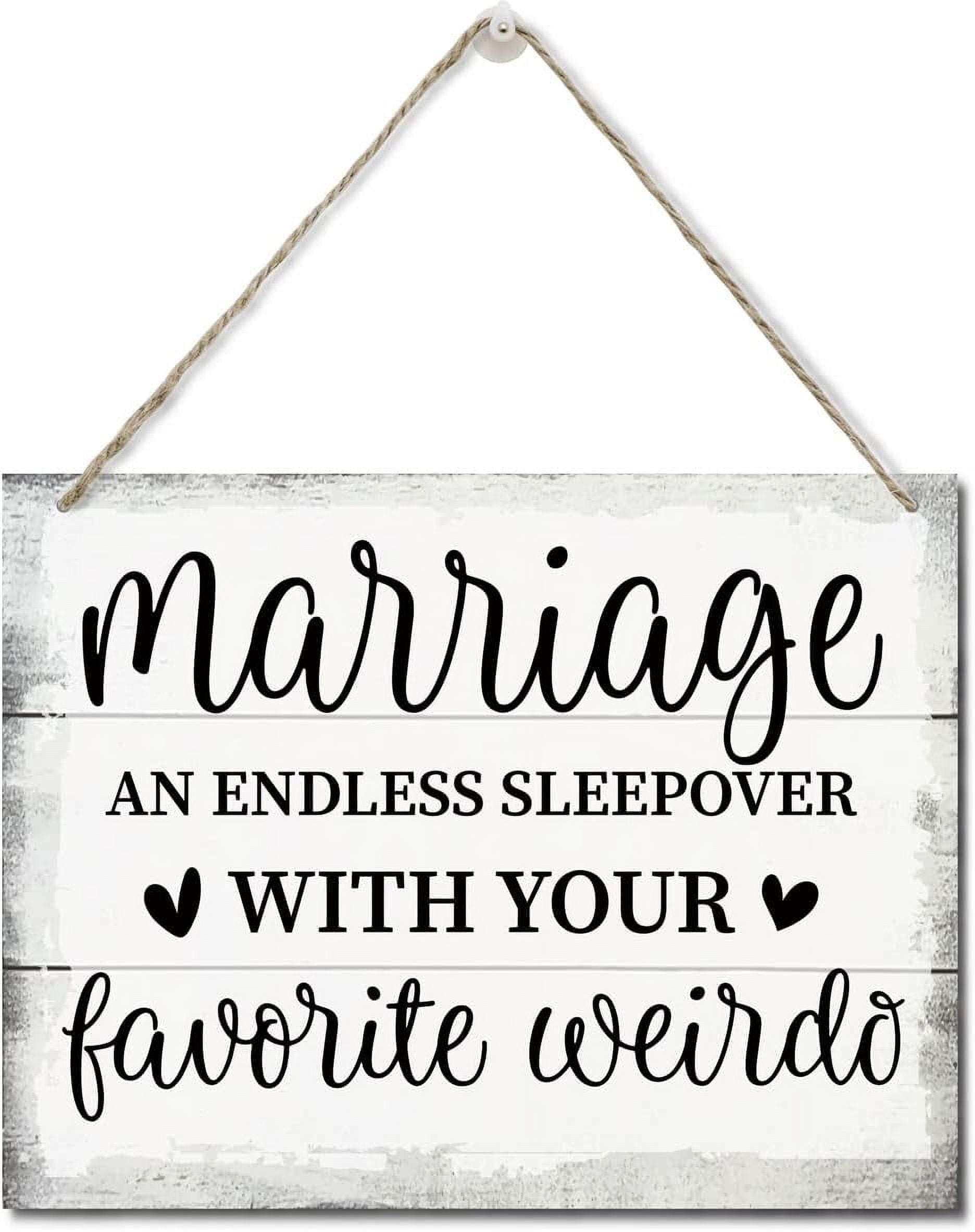 Zomyto Vintage Sign Marriage An Endless Sleepover, Hanging Printed Wall ...