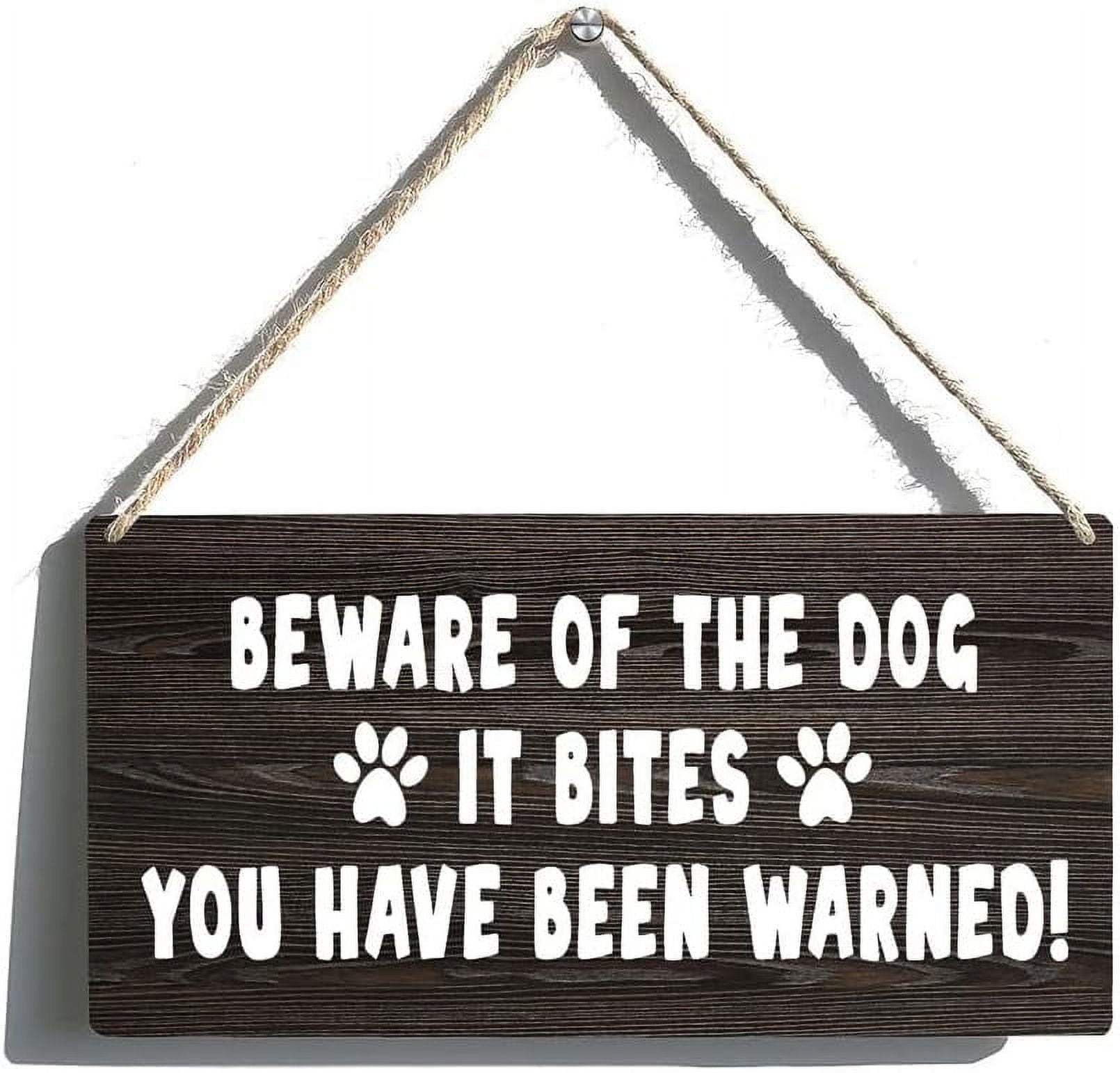 Zomyto Wall Decor Wood Sign Dog Warning Wood Signs Beware Of The Dog It ...
