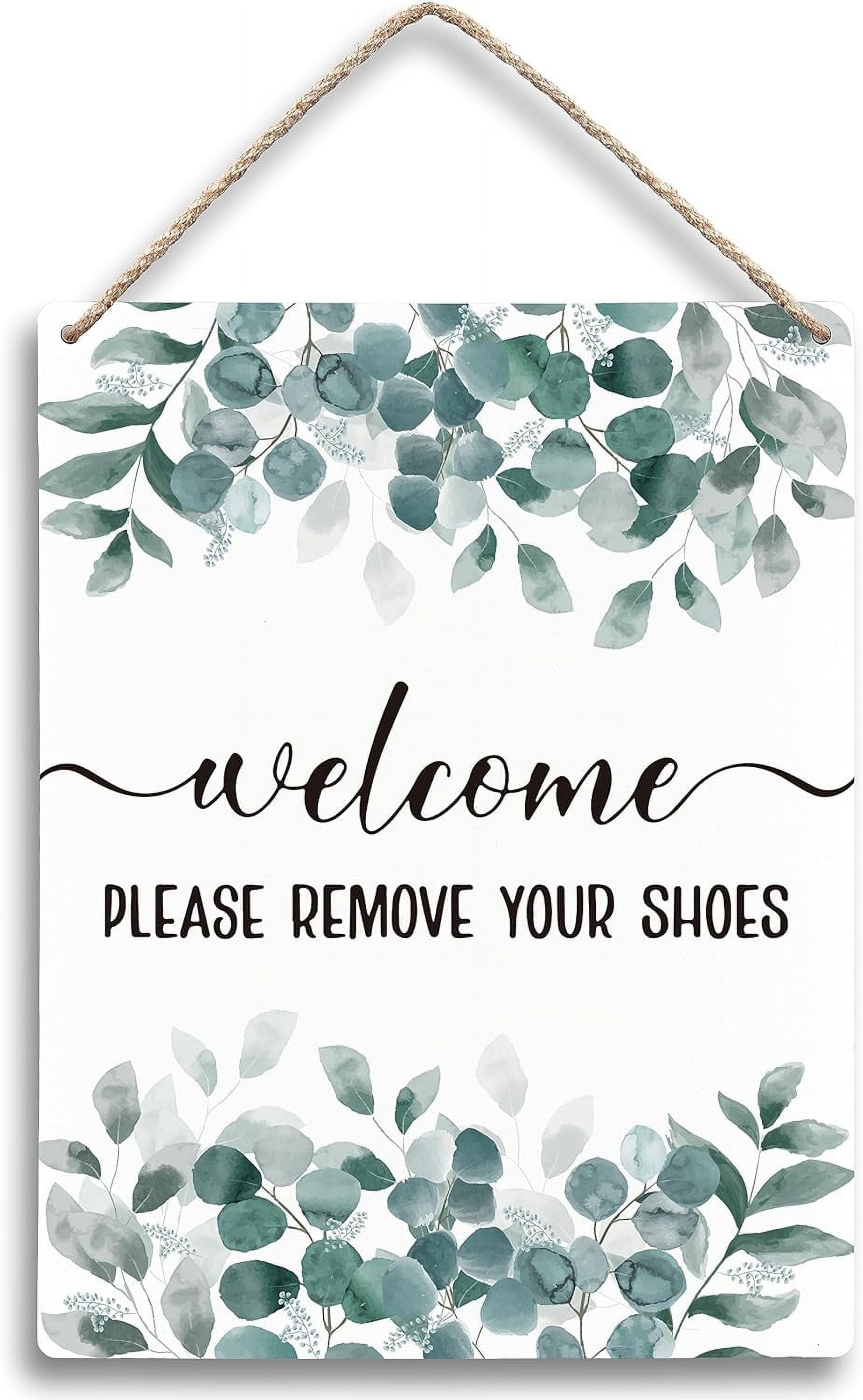 Zomyto Welcome Please Remove Your Shoes Wooden Signs 8x10, Welcome Sign ...