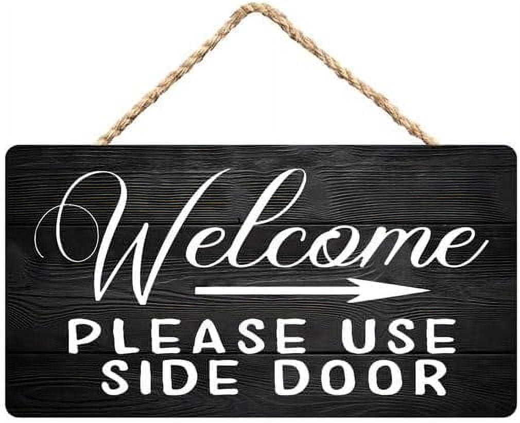 Zomyto Welcome Sign,Use Side Door Sign,Front Door Sign With Arrow ...