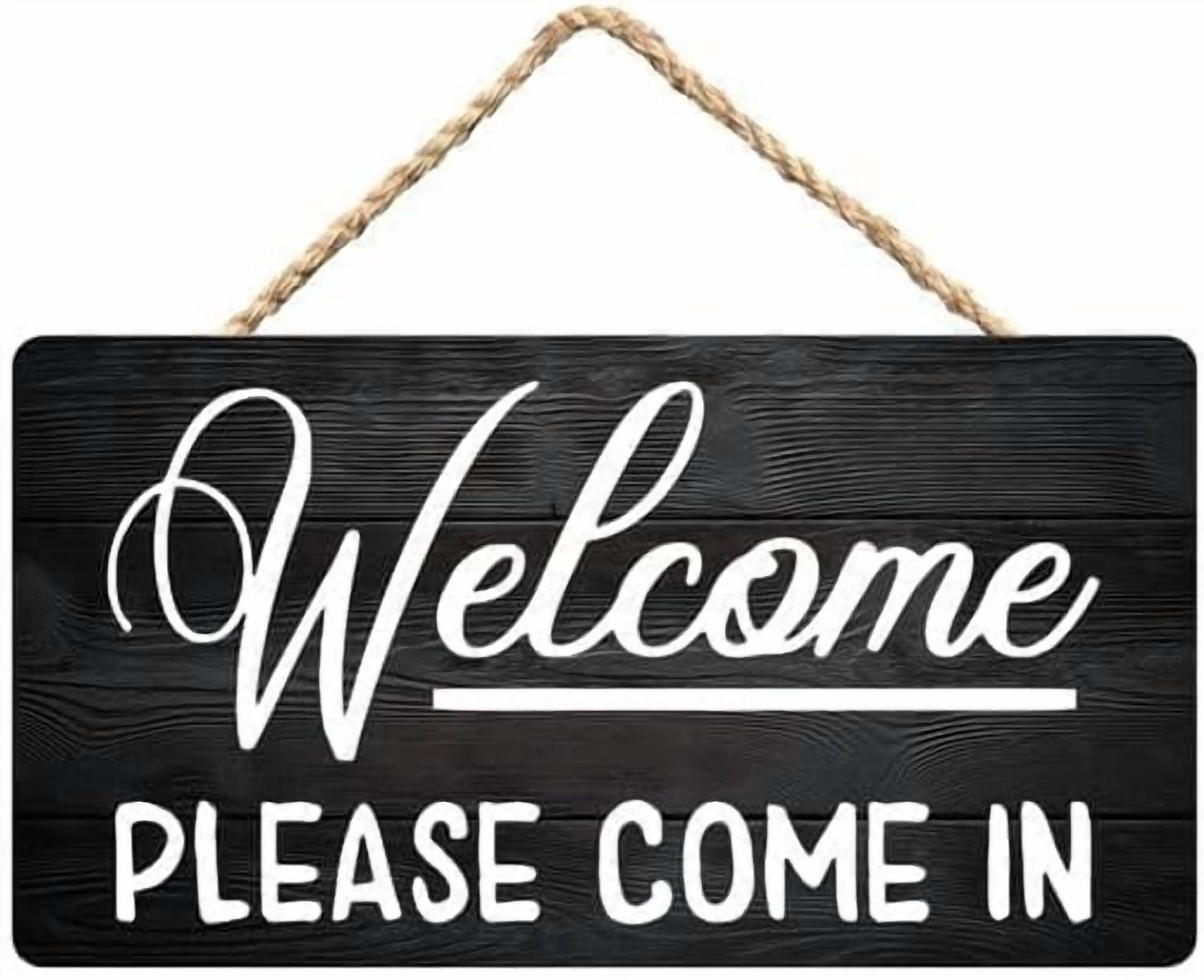 Zomyto Welcome Sign,Welcome Please Come In Rustic Wooden Hanging Sign ...
