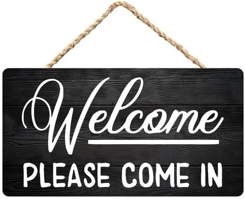 Zomyto Welcome Sign,Welcome Please Come In Rustic Wooden Hanging Sign ...