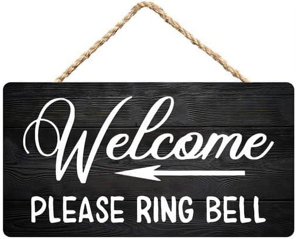 Zomyto Welcome Sign,Welcome Please Ring Bell Sign With Arrow Rustic ...