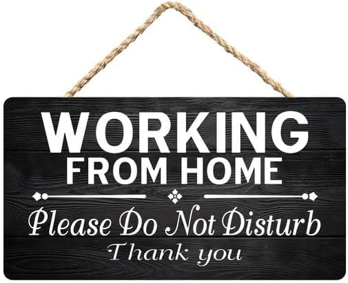 Zomyto Working From Home Sign,Do Not Disturb Sign Rustic Wooden Hanging ...