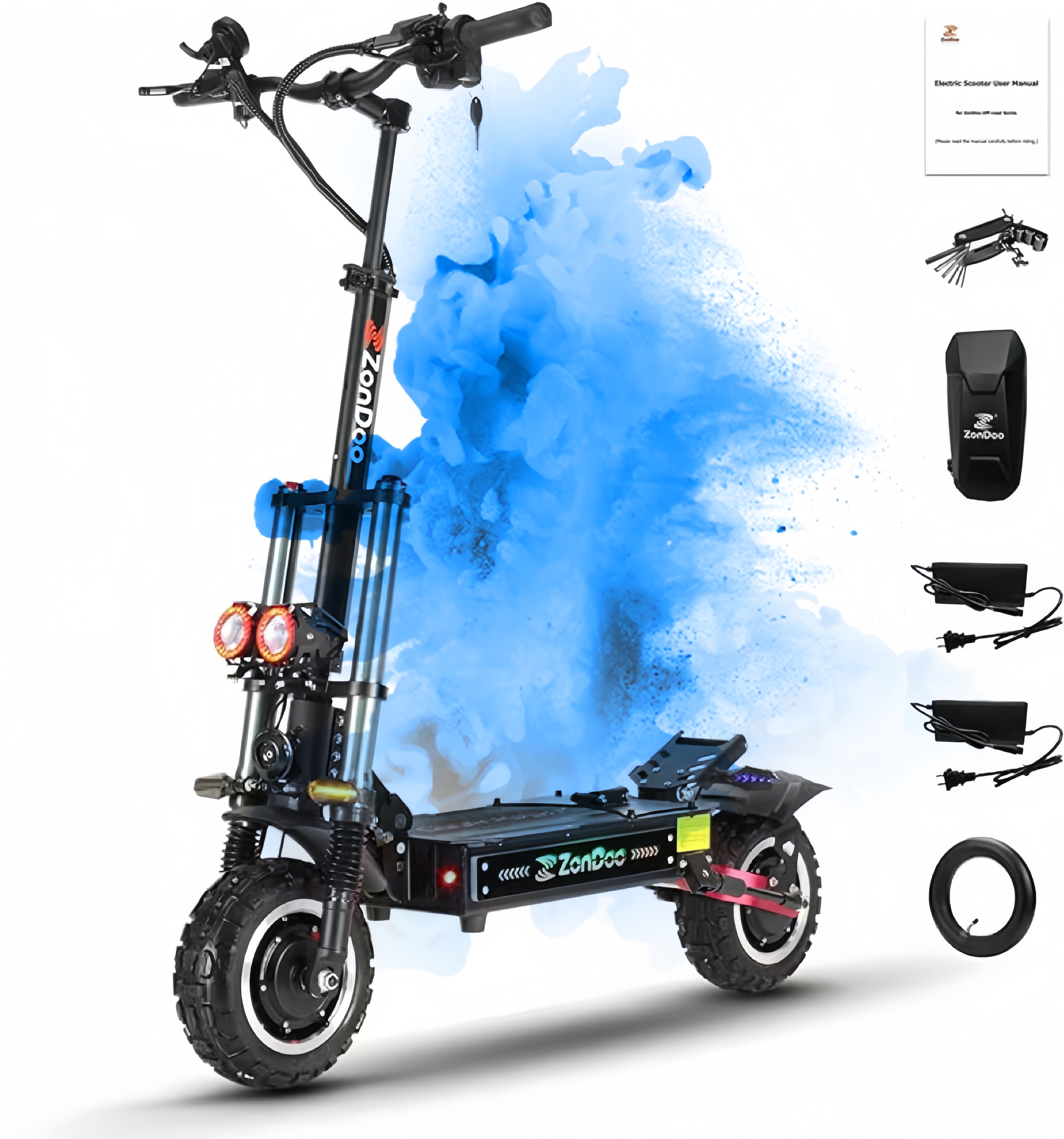 ZonDoo ZO03 Plus Electric Scooter for Adults,Up to 58 MPH 60 Miles ...