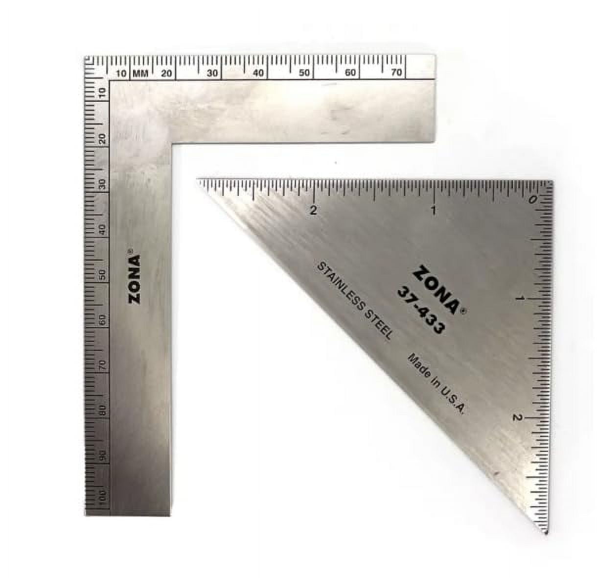 Zona 3" x 4" L-Square, Stainless Steel, and 3" Triangle Ruler - Walmart.com