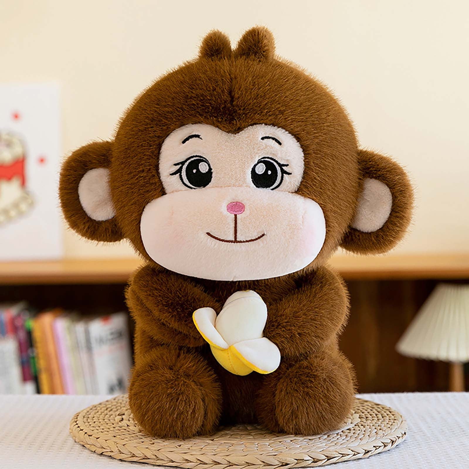 Zonao Cheeky Banana Monkey Plush Toy-Soft Cuddly Jungle Animal Stuffed ...
