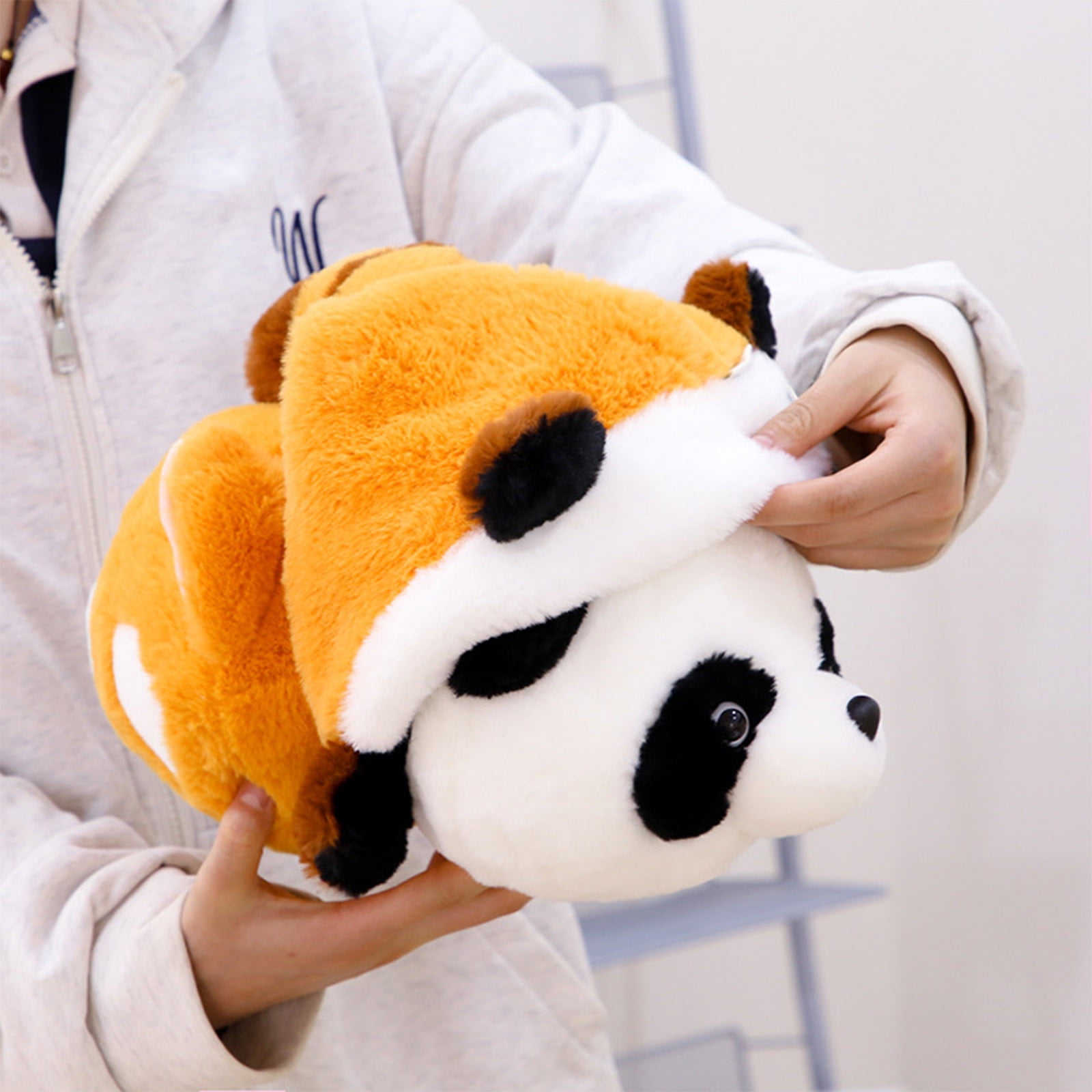 Zonao Flip Simulation Transforming Raccoon Plush Toy-Cute Reversible ...