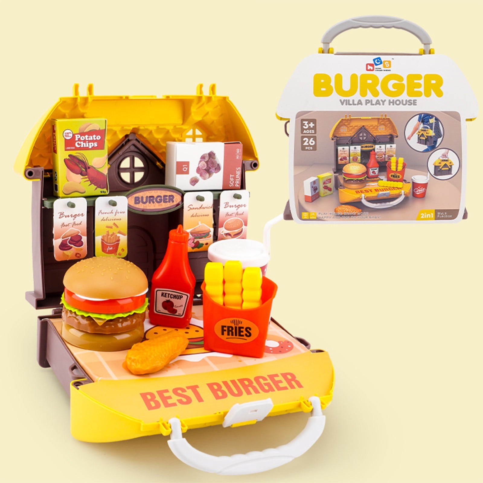 Zonao Pretend Play Toy Set,Burger/Kitchen/Dresser/Pastry Toy Set,Early ...