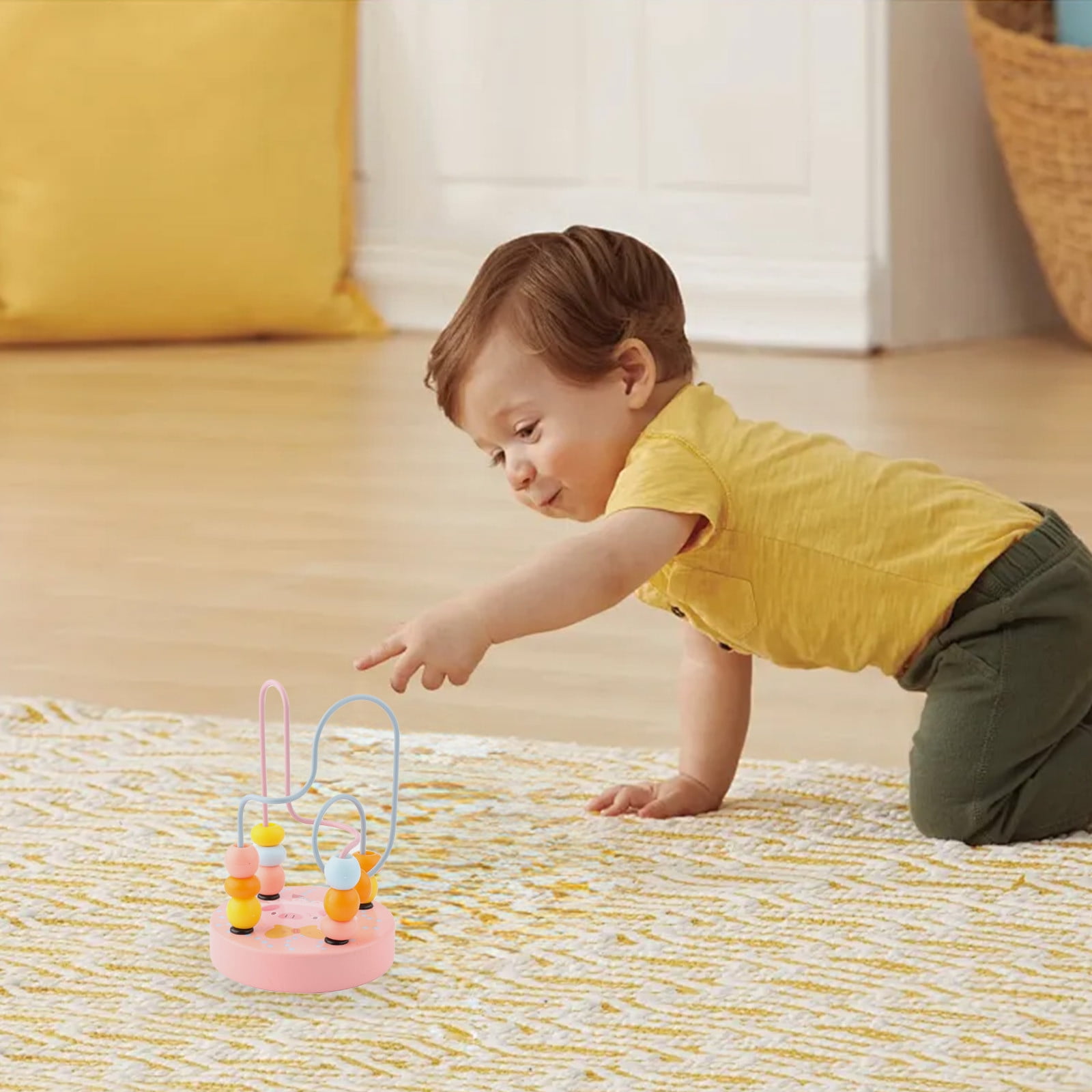 Zonao Wooden Colorful Roller Coaster Educational Circle Toys,Bead Maze ...