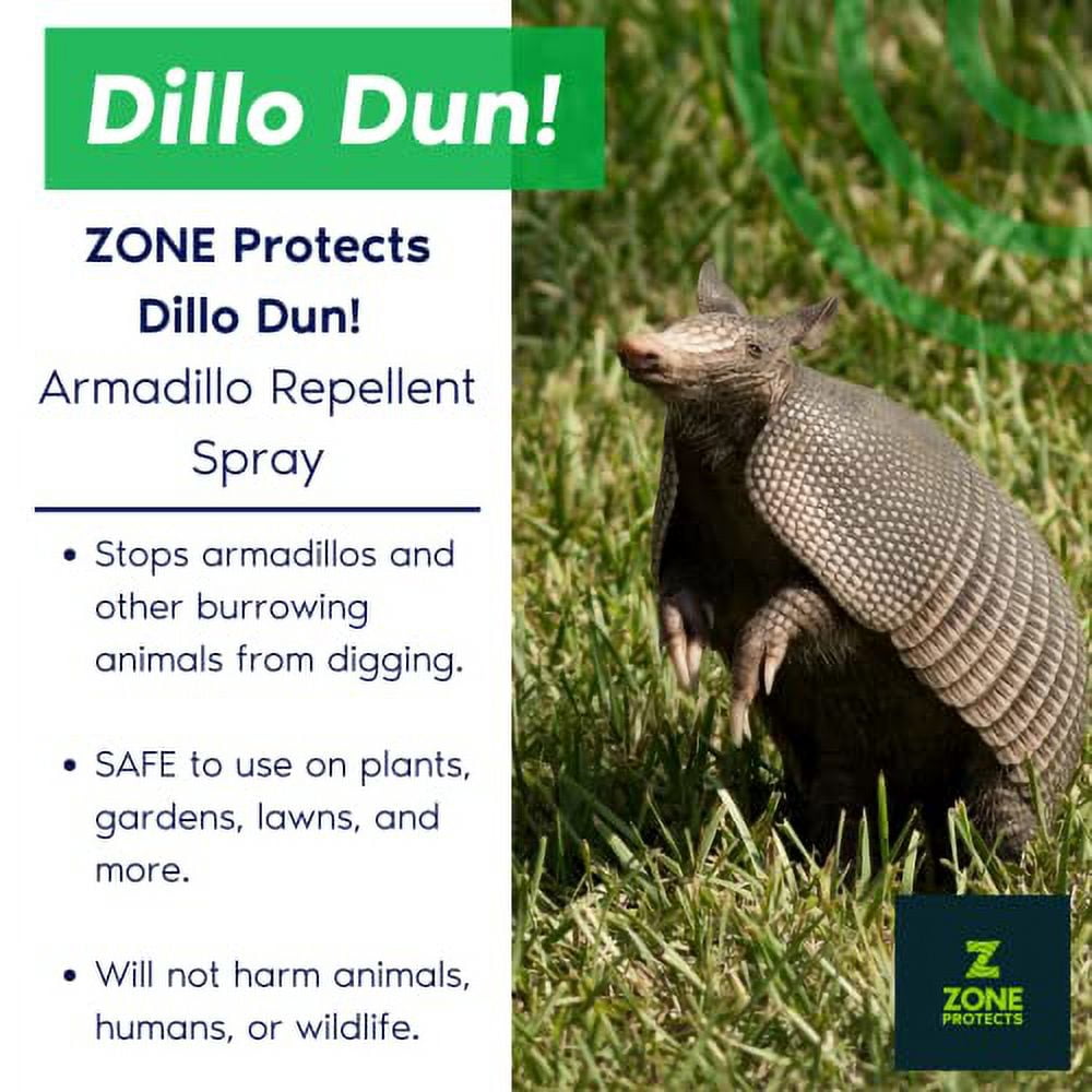 Zone Protects Dillo Dun! Armadillo Repellent Spray. Stop Armadillos from Digging in Your Yard ...