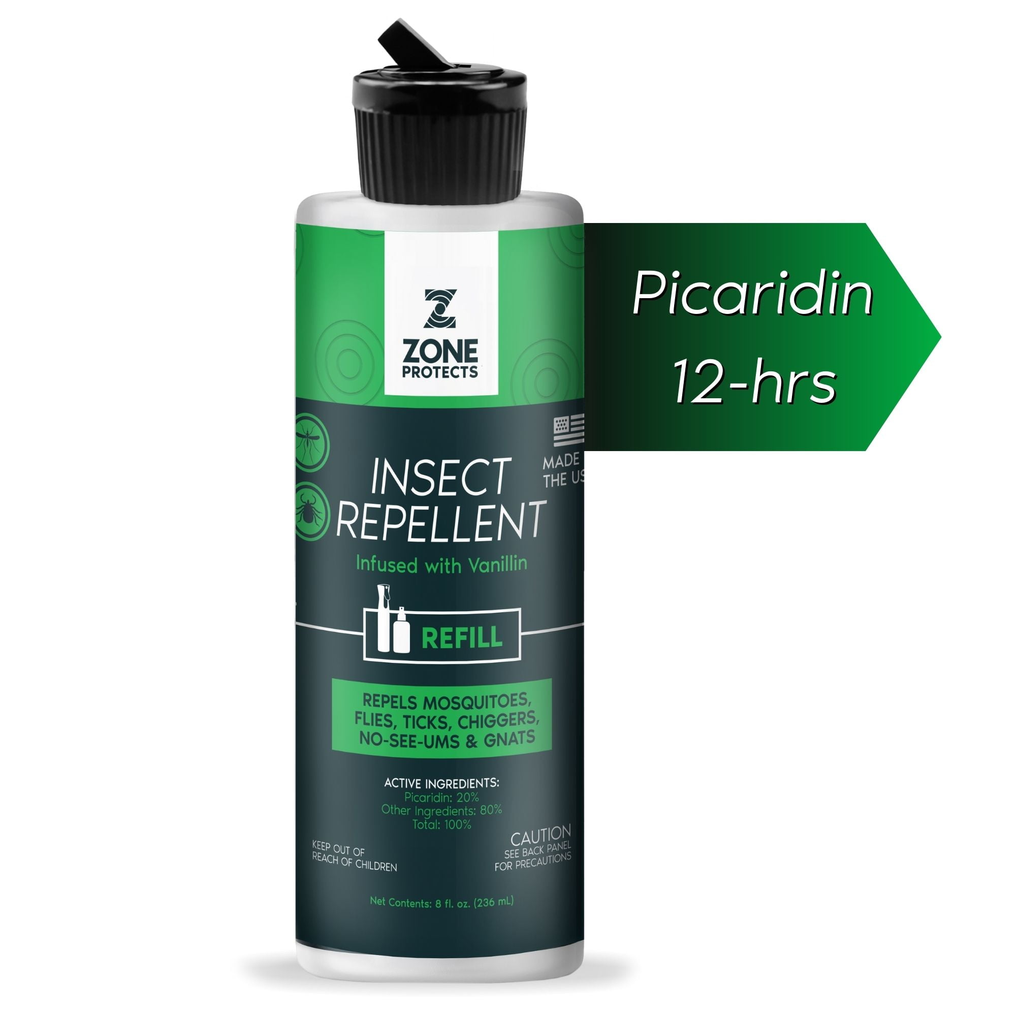 Zone Protects Insect Repellent Spray with Picaridin; 8oz Refill ...