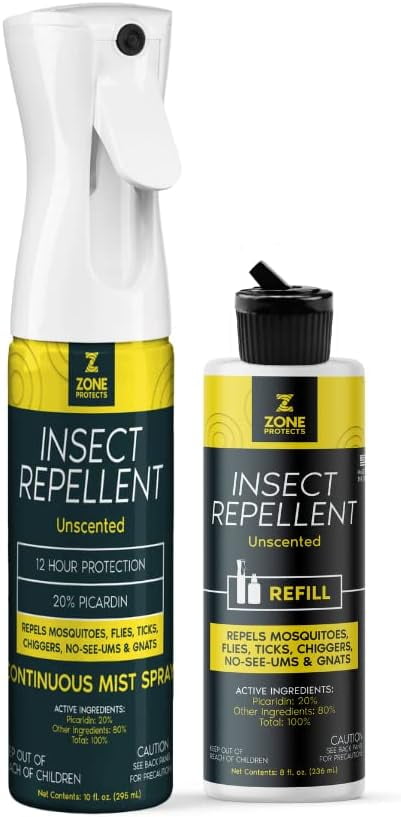 Zone Protects Unscented Picaridin Continuous Spray + Refill Combo. 10 ...