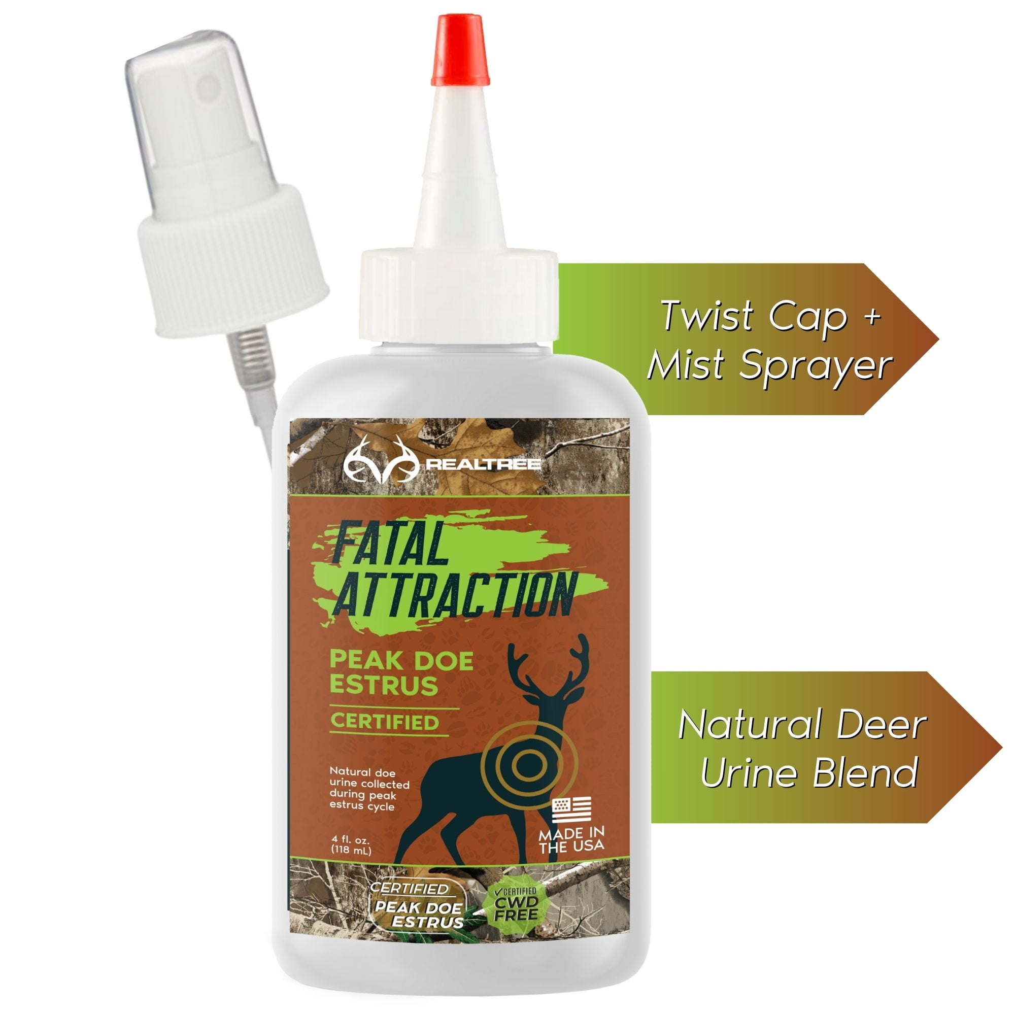 Zone Realtree Fatal Attraction Peak Doe Estrus; Certified Natural Doe ...