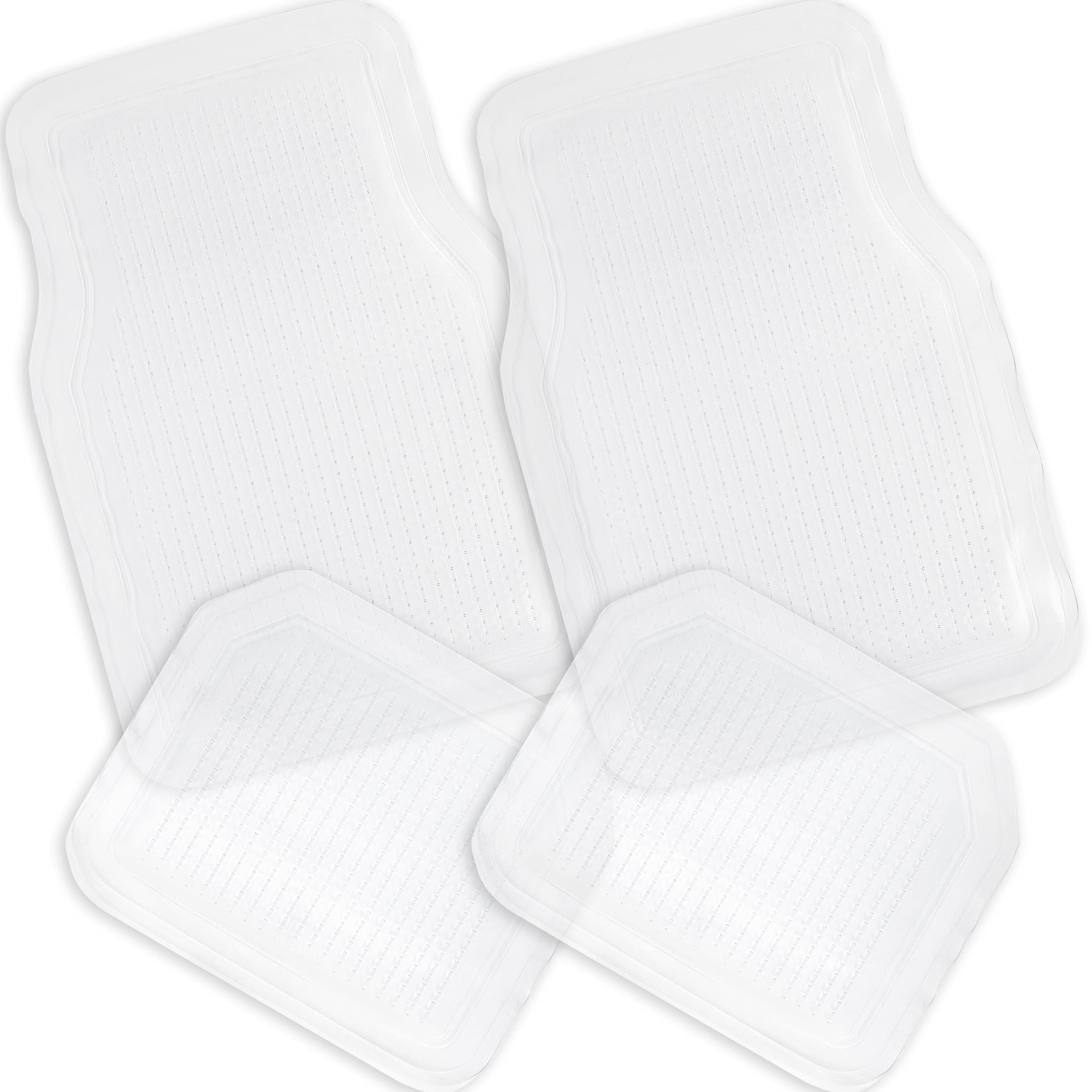 Zone Tech All Weather Full Rubber Clear Car Interior Floor Mats - 4 ...