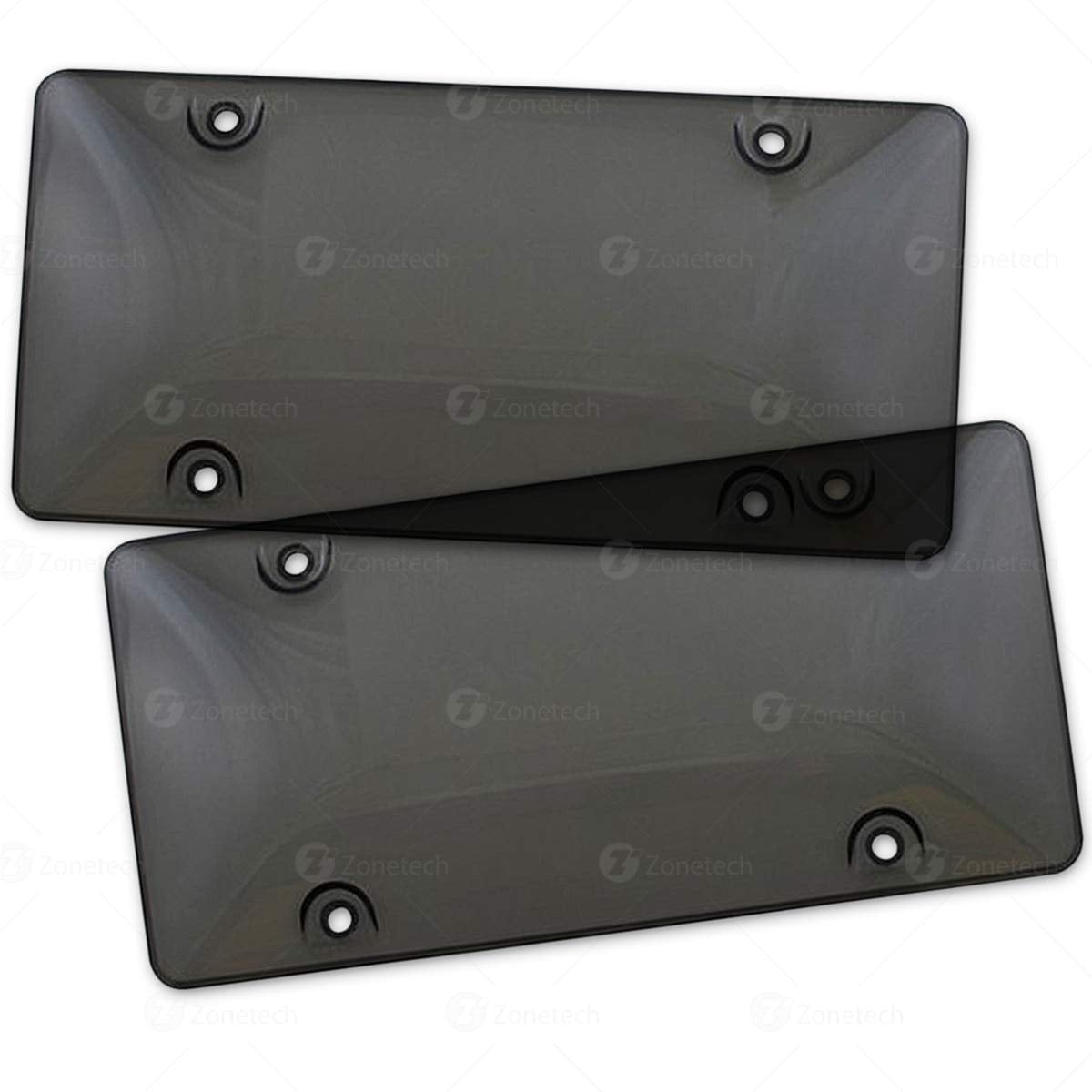 Zone Tech Clear Smoked Unbreakable License Plate Shields - 2-Pack ...