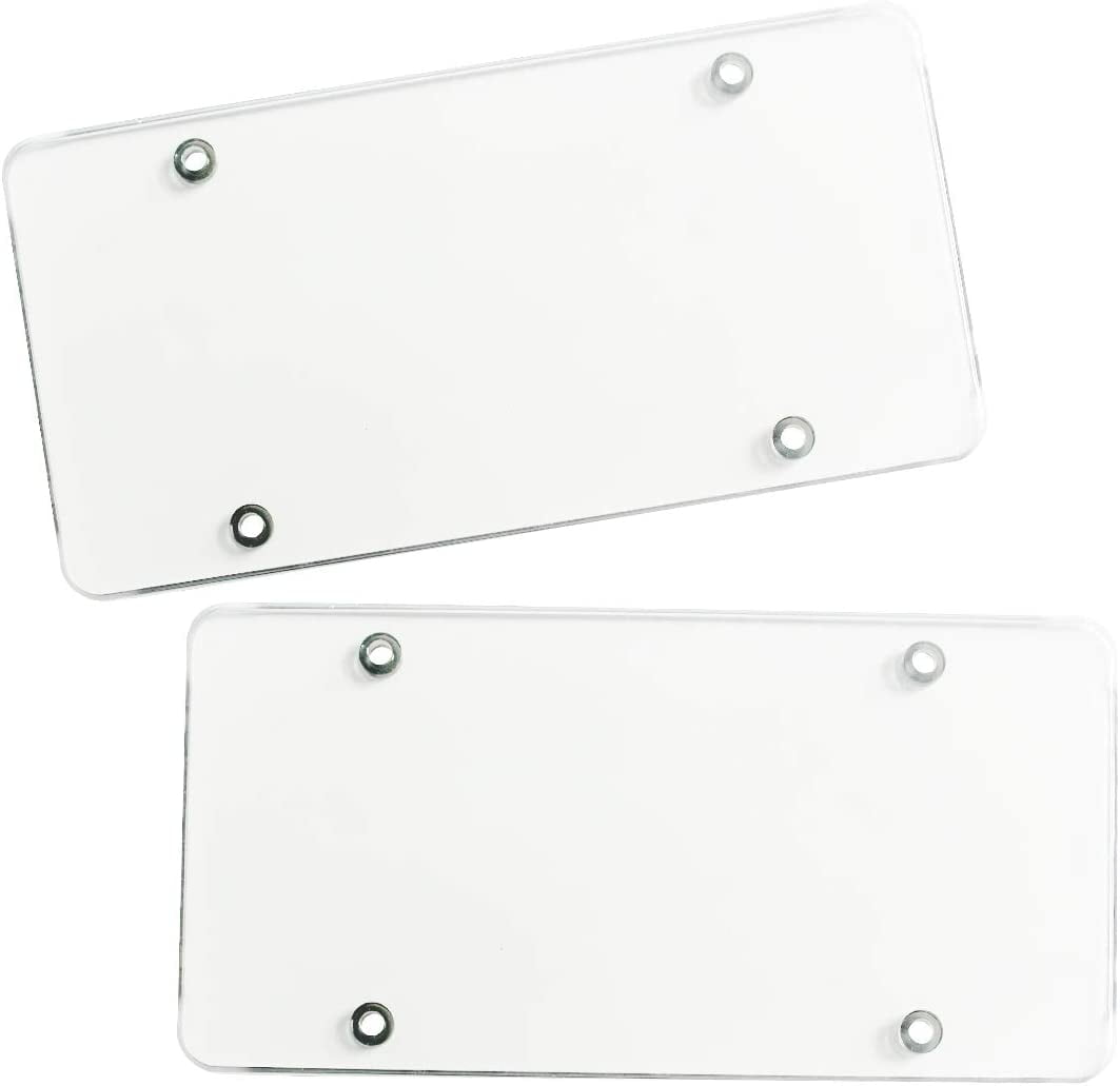 Zone Tech Clear Unbreakable License Plate Shields - 2-Pack Durable ...