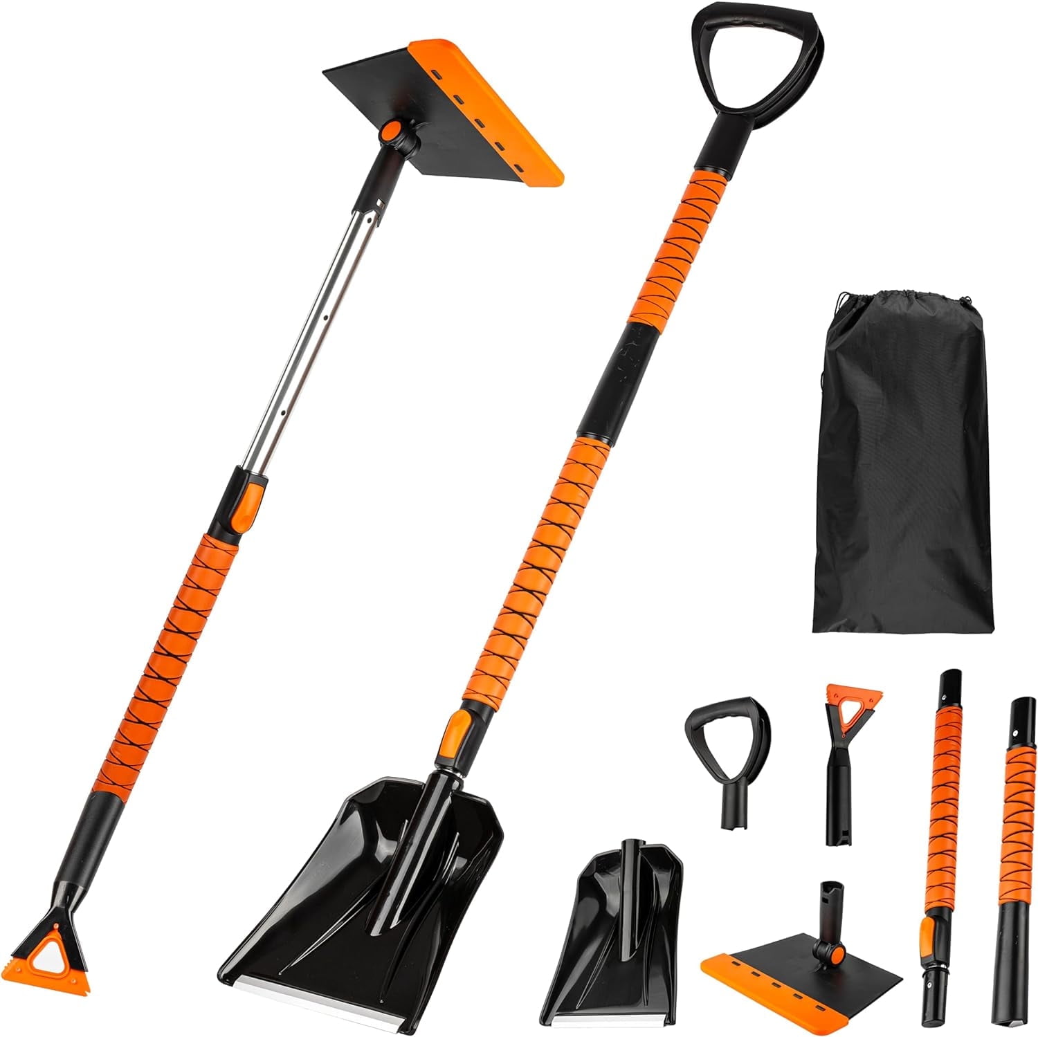 Zone Tech 3-1 Extendable Snow Brush, Ice Scraper & Long Handle Window ...
