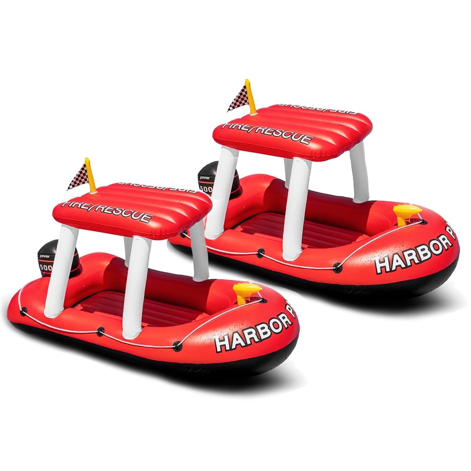 Zone Tech Fireboat Squirter Inflatable Pool Toy, Fire Rescue Theme (2 ...