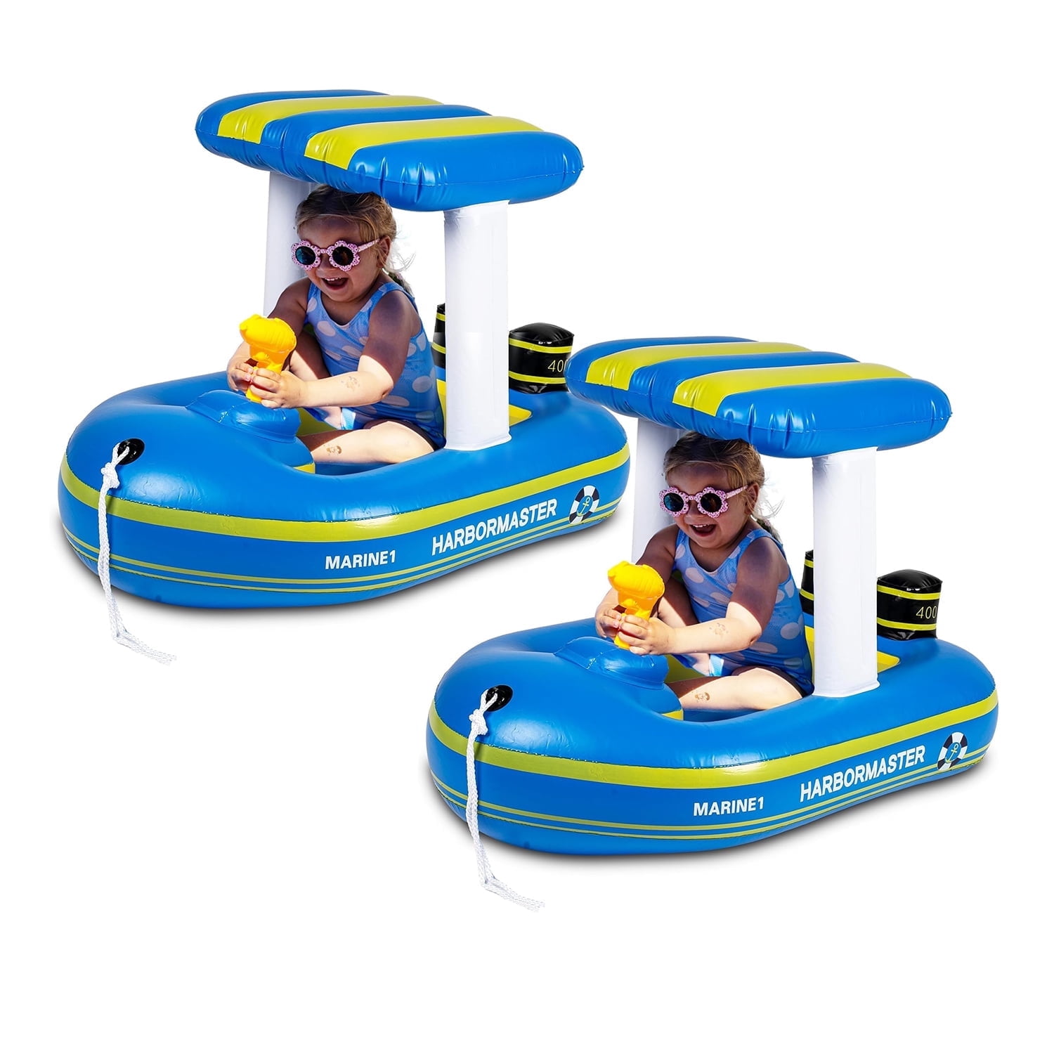 Zone Tech Inflatable Patrol Boat Pool Float – Harbor Master Patrol Pool ...