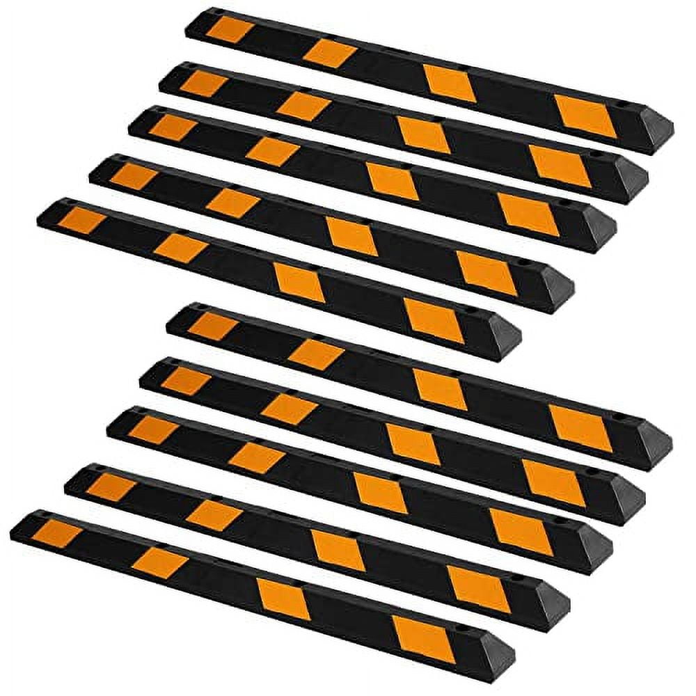 Zone Tech Large Heavy Duty Rubber Parking Curb – 72” Car Garage Wheel ...