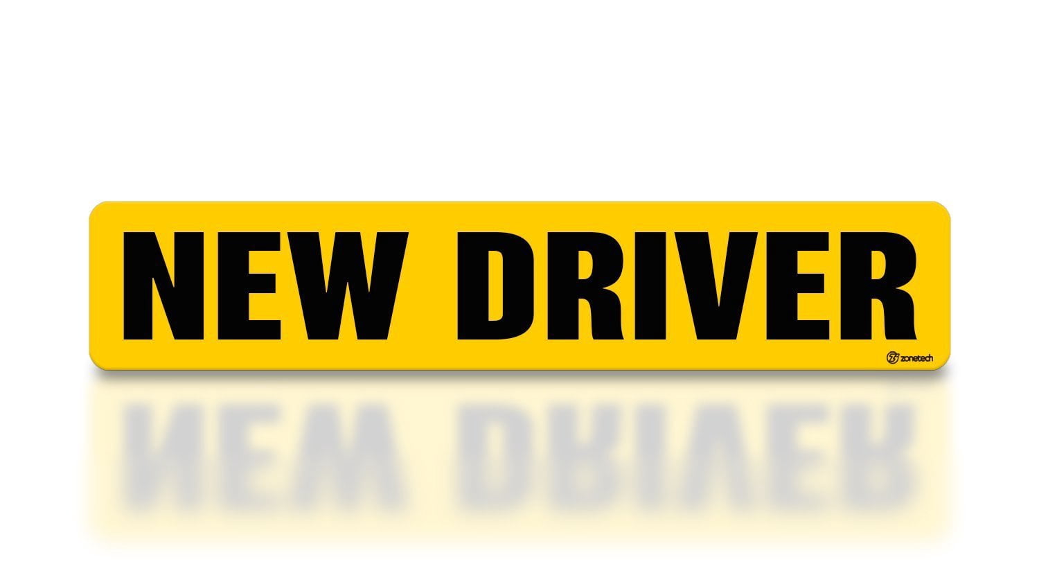 Zone Tech “New Driver” Effective Car Magnet Black Block Lettering on ...