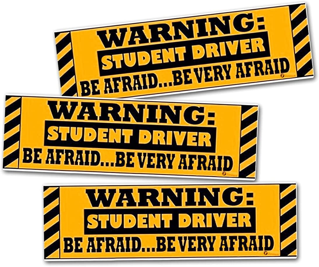 Zone Tech "Warning Student Driver" Vehicle Bumper Magnet - 3-Pack ...