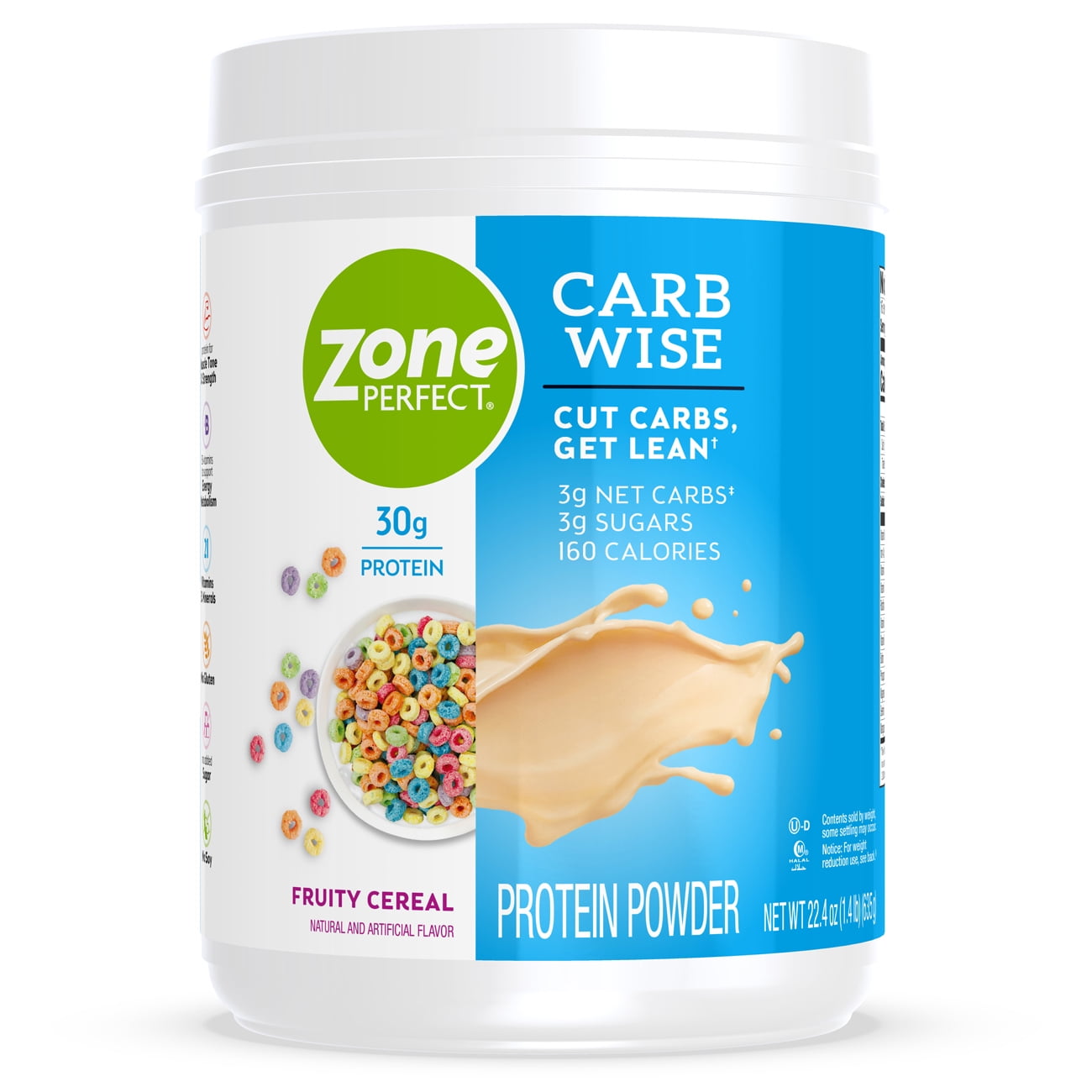 ZonePerfect Carb Wise High-Protein Powder, Fruity Cereal Flavor, For A ...