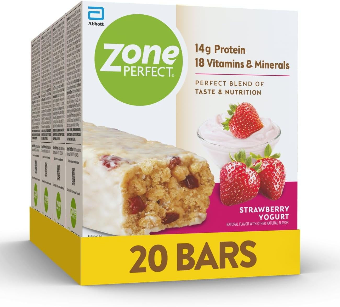 ZonePerfect Protein Bars, 14g Protein, 18 Vitamins & Minerals, Nutritious Snack Bar, Strawberry ...