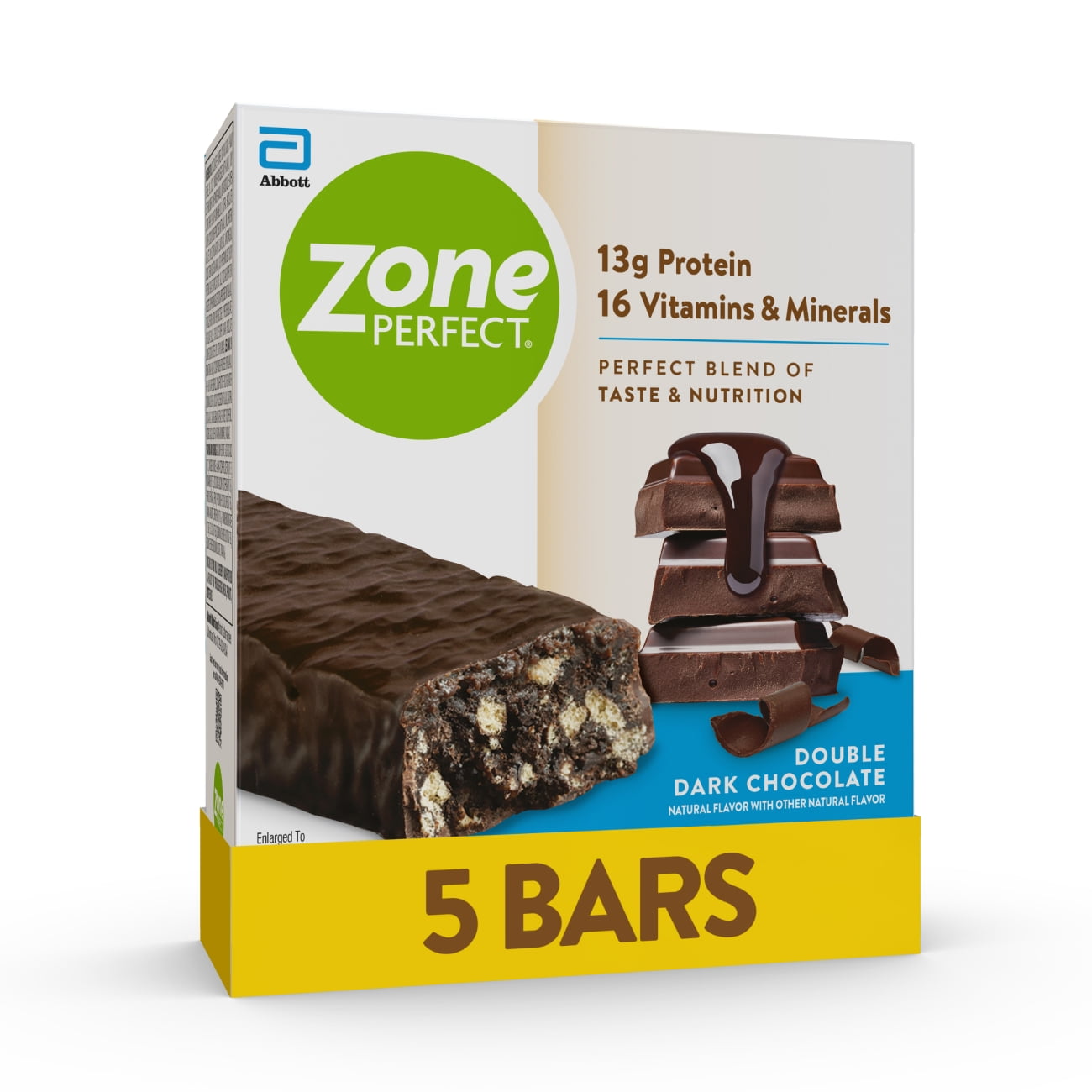 ZonePerfect High Protein Bars, Double Dark Chocolate Flavor, 5 Bars ...