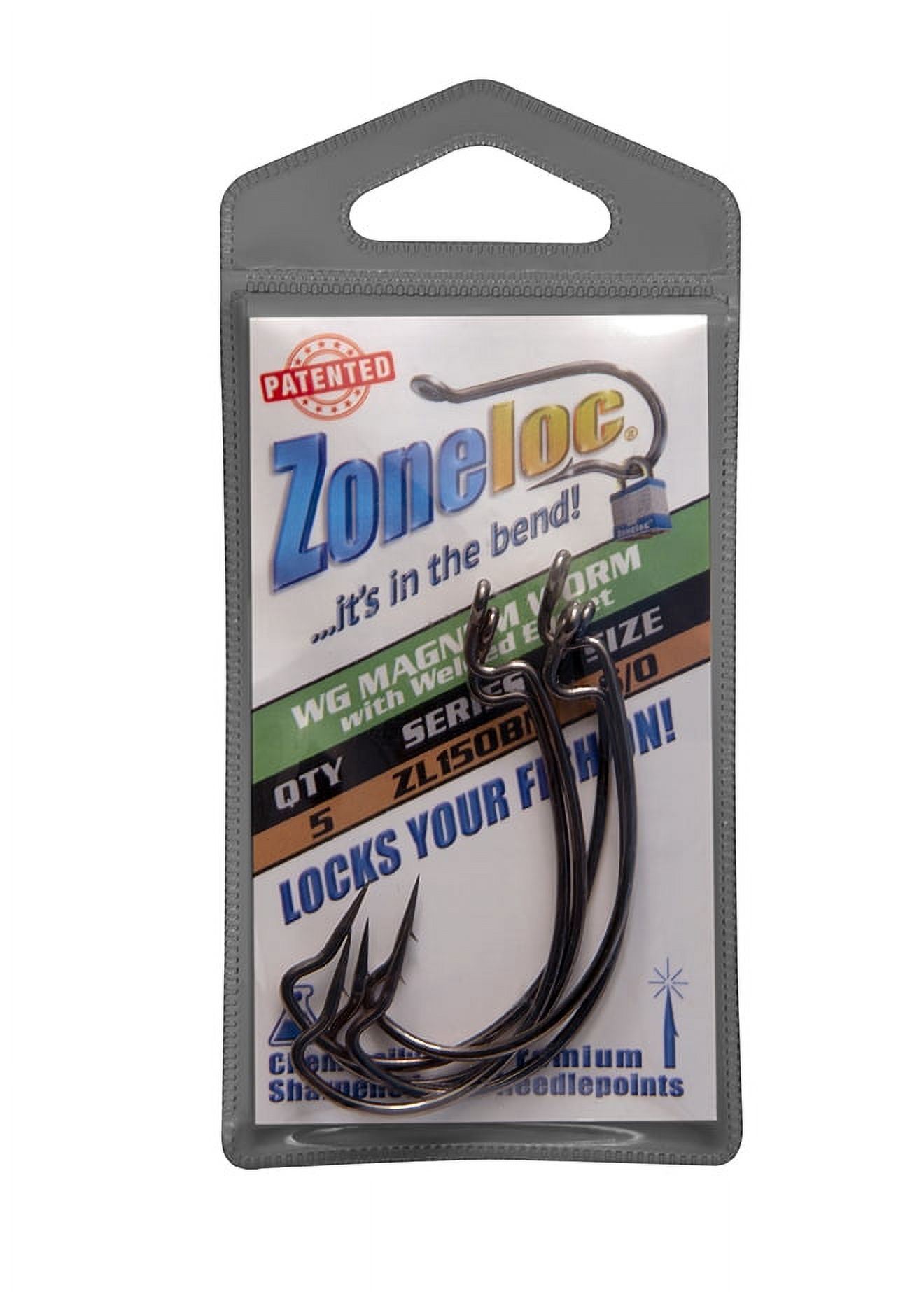 Zoneloc - Wide Gap Magnum Worm - with WELDED EYELETS - 5pc Black Nickel ...