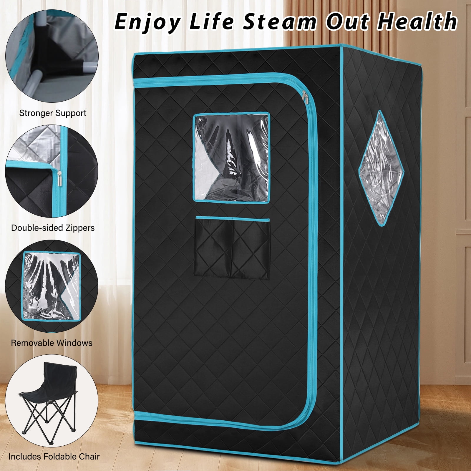 Portable Sauna Tent with Steam Generator, Remote Control, Foldable ...