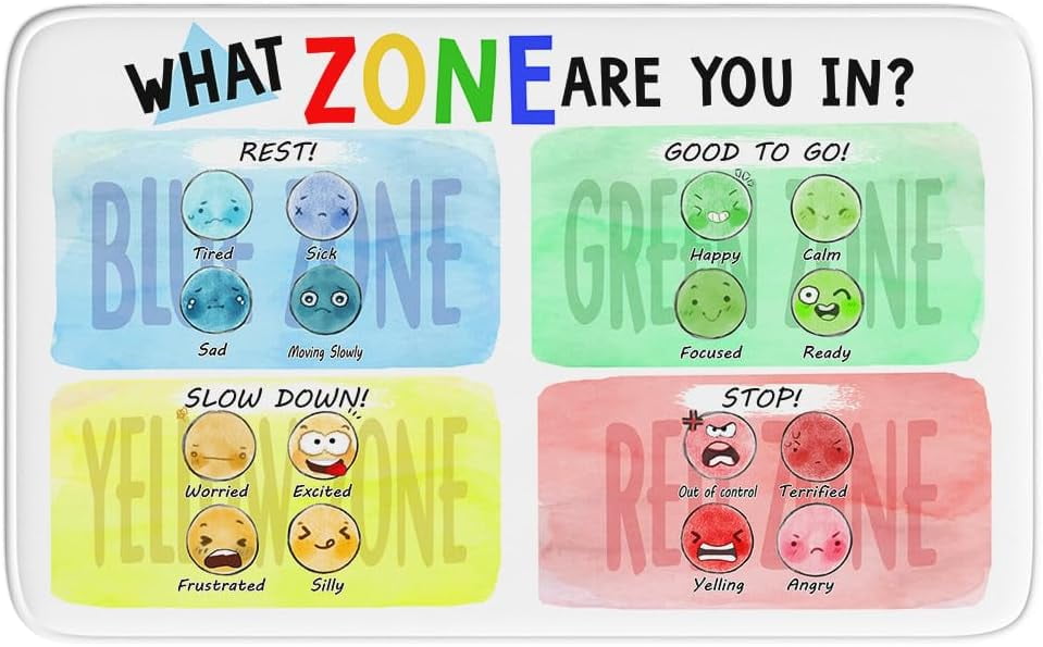 Zones of Emotions Chart Learning Classroom Rug - Educational Mat for ...