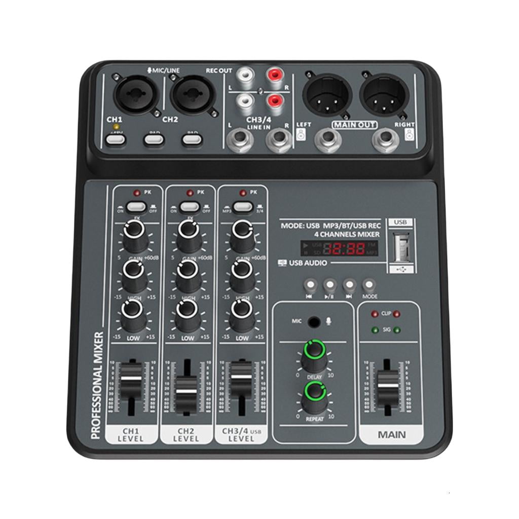 Zonest Small Sized 4 Channel USB Mixing Console Portable Sound Mixer ...