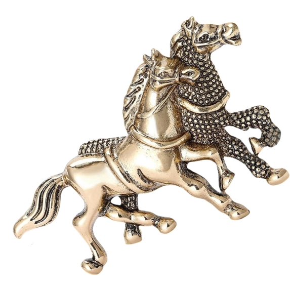 Zonest Stylish Metal Duals Horse Lapel Pin Versatile Gold/Silver Color ...