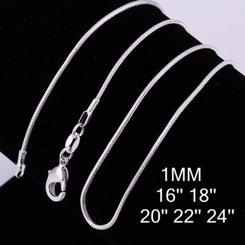 925 Sterling Silver Necklace Chain for Women & Girls, 1.1mm Thin ...