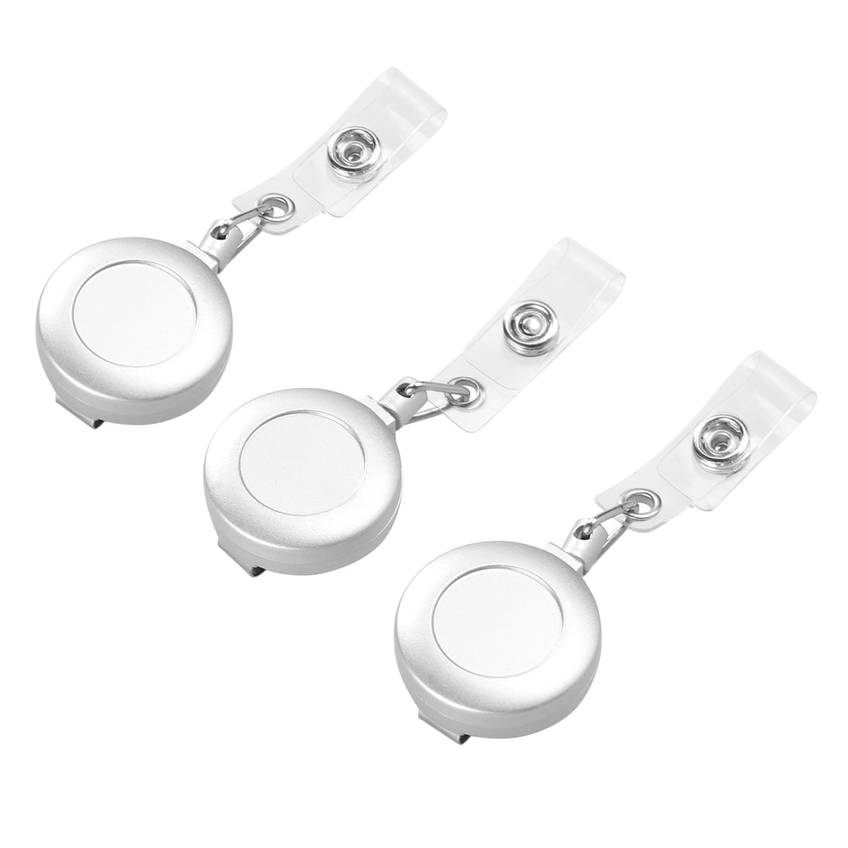 Zonh 3PCS Retractable Badge Holder Heavy Duty Silver ID Badge Holder ...