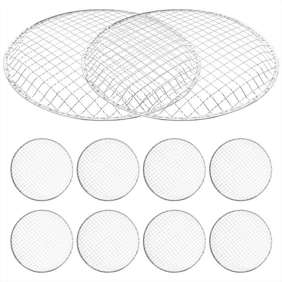 Zonh Portable Charcoal Grill BBQ Net Round Galvanized Wire Mesh Cooking ...