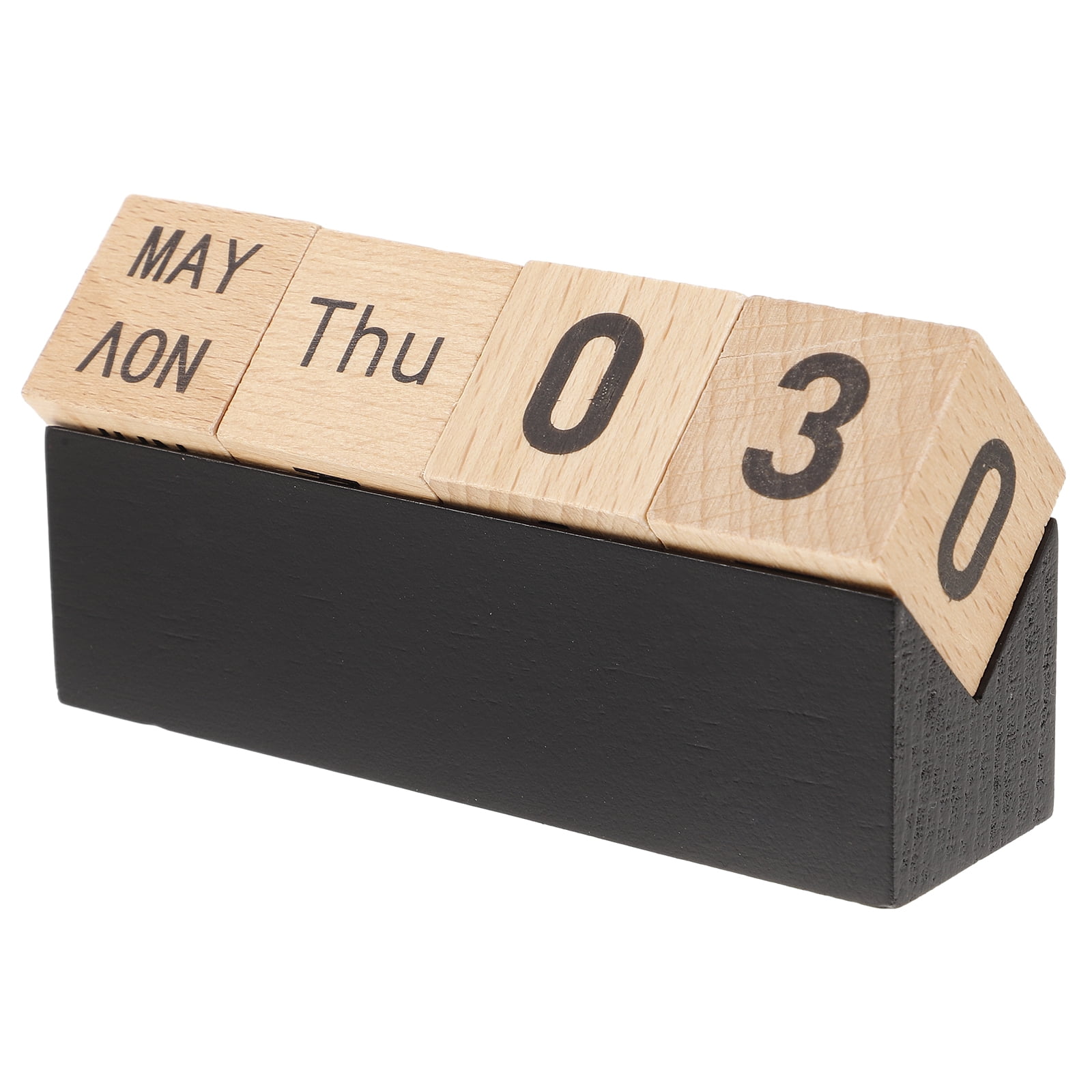 Generic Wooden Desk Calendar Rustic Perpetual Manual Desktop Calendar ...