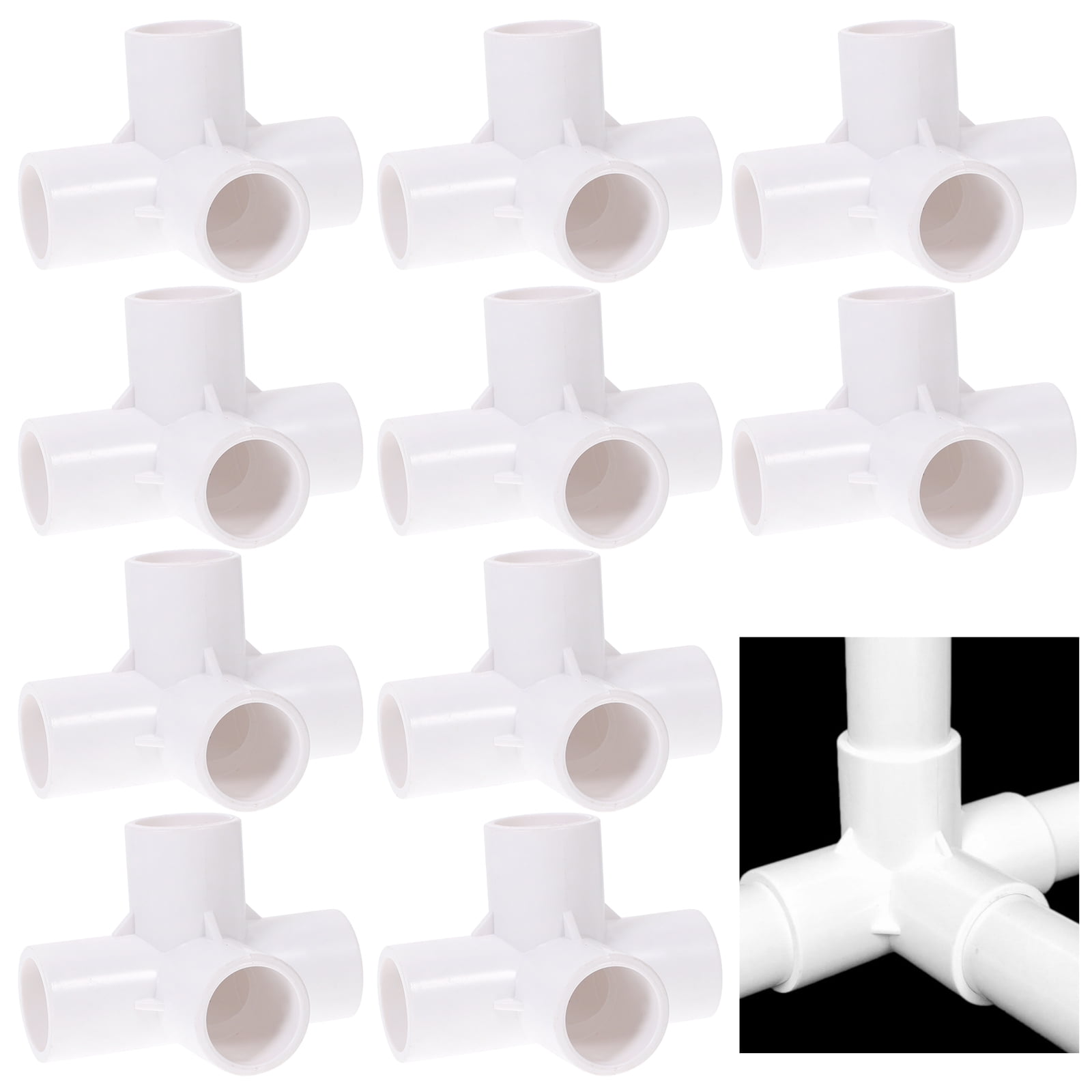 Zonhebin 10pcs Pipe Fitting 4-Way PVC Pipe Joint Tent Connector ...