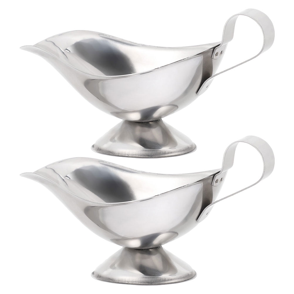 Zonhebin 2pcs Stainless Steel Gravy Boat 5oz Condiment Bowl Gravy ...