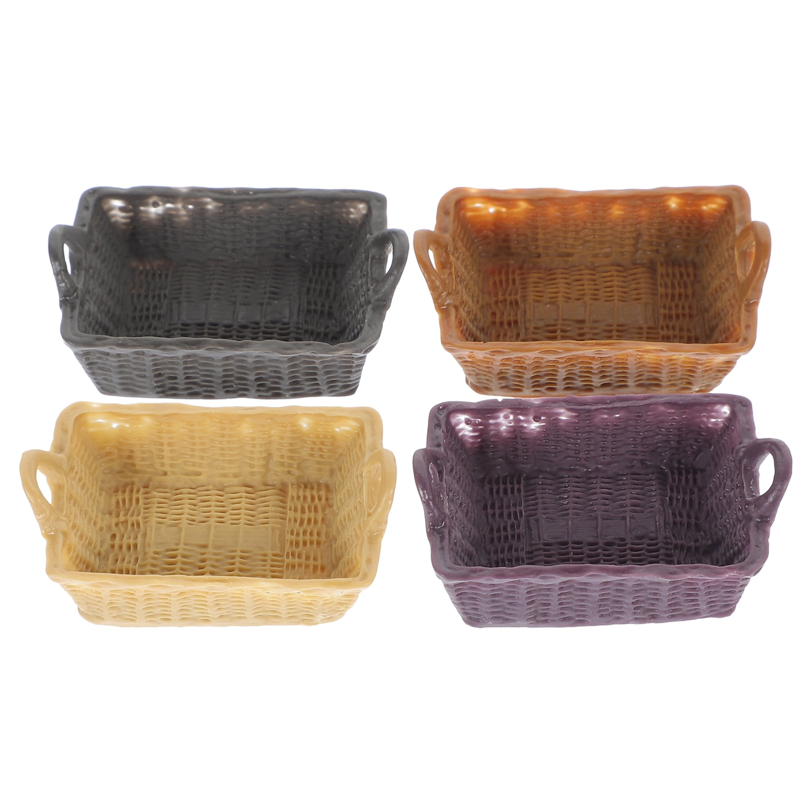 Zonhebin 4pcs Dollhouse Mini Woven Furnitures Mini House Basket Bread ...