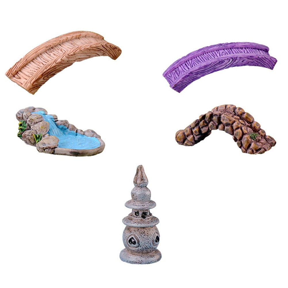 Zonhebin Mini Garden Ornament Micro Scenes Prop Miniature Pond Bridge ...